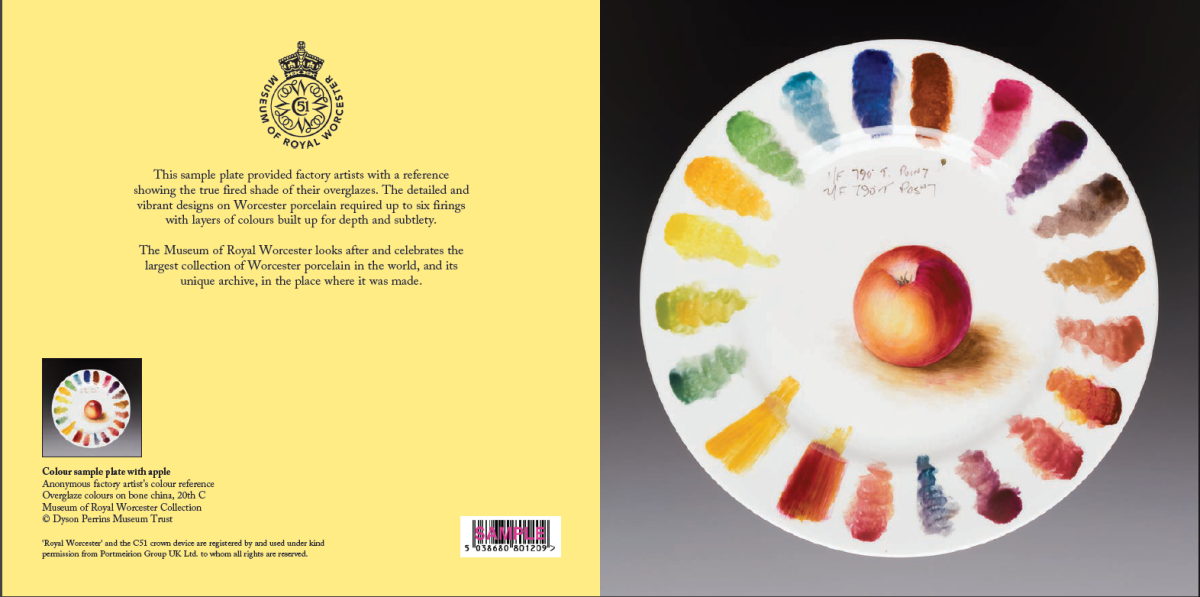 'Colour Sample Plate with Apple' Notecard - NEW | Museum of Royal Worcester